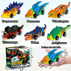 Dinosaur Toys 6 Pcs Pull Back Cars Dinosaur Toys for Kids 3-5 Toddler Boy Toys Age 3 4 5 and Up Dinosaur Car Toys for 3-7 Year Old Boys Girls Dinosaur Games Birthday Easter Gifts for Kids Party Favors
