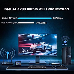 Dell OptiPlex Desktop Computer with 24 inch Monitor PC & Bundle, i7-6700 3.4GHz,16GB Ram New 512GB SSD,Intel AC7260 Built-in WiFi Bluetooth,HDMI,Refurbished Desktop,Windows 10 Pro (Renewed), Black