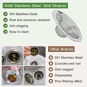 50pcs Mesh Sink Strainer, 2.75" Top/1" Stainless Steel Slop Basket Filter Trap, Metal Bathtub Kitchen Drain Strainer, Hair Basket Drain - Fits Most Kitchen Sinks, Bathroom Sinks,Shower Drains