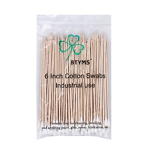 400 Count 6 Inch Long Cotton Swabs with Wooden Handles Cotton Tipped Applicator for Cleaning