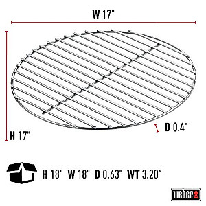 Weber 7441 Replacement Charcoal Grates, 17" grate for 22’’ Charcoal Grill, Stainless Steel