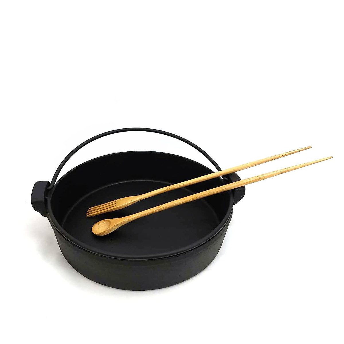JapanBargain 3789, Bamboo Cooking Chopsticks with Spoon and Fork 3-in-1 Taste and Cook Cooking Utensil for Deep Frying Shabu Hot Pot Noodles, 13 inch Long, 1 Pair