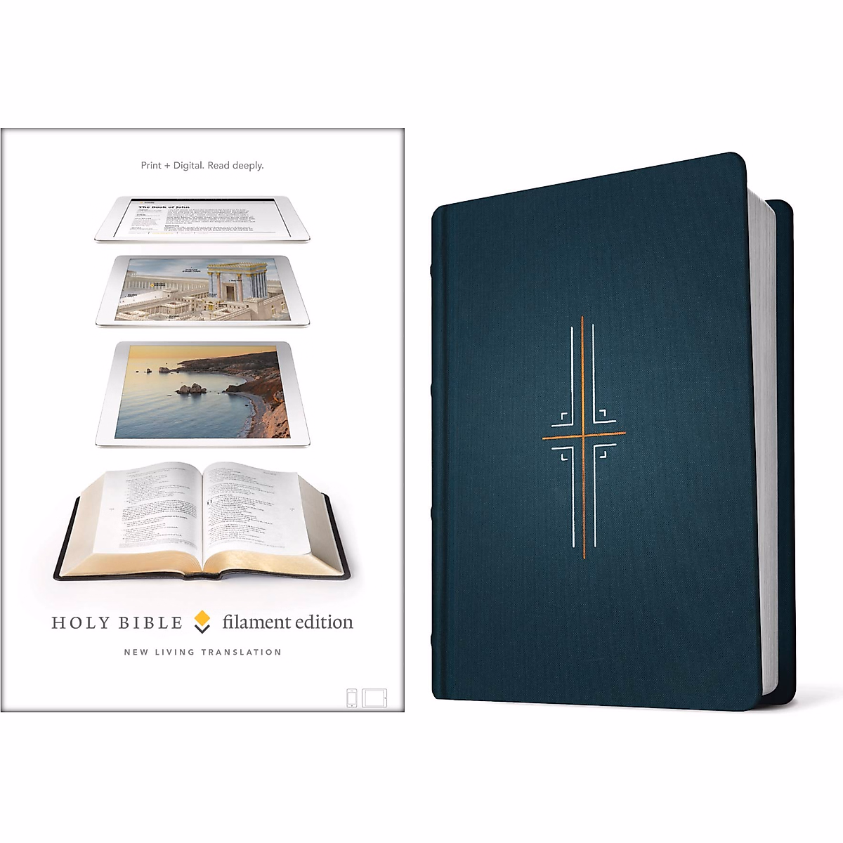 Tyndale NLT Filament Bible (Hardcover Cloth, Midnight Blue): Premium Bible with Access to Filament Bible App, Mobile Access to Study Notes, Devotionals, Video and More