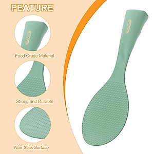 uxcell Silicone Rice Paddle, Silicone Rice Spoon Non Stick Rice Spatula Heat Resistant Rice Cooker Spoon, Blue