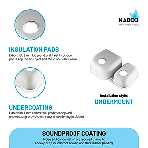 KABCO Staineless Steel Classic Kitchen Sink, Extra Thick 18 Gauge Undermount Rust, Sound and Heatproof Sink (UD113RSSG)