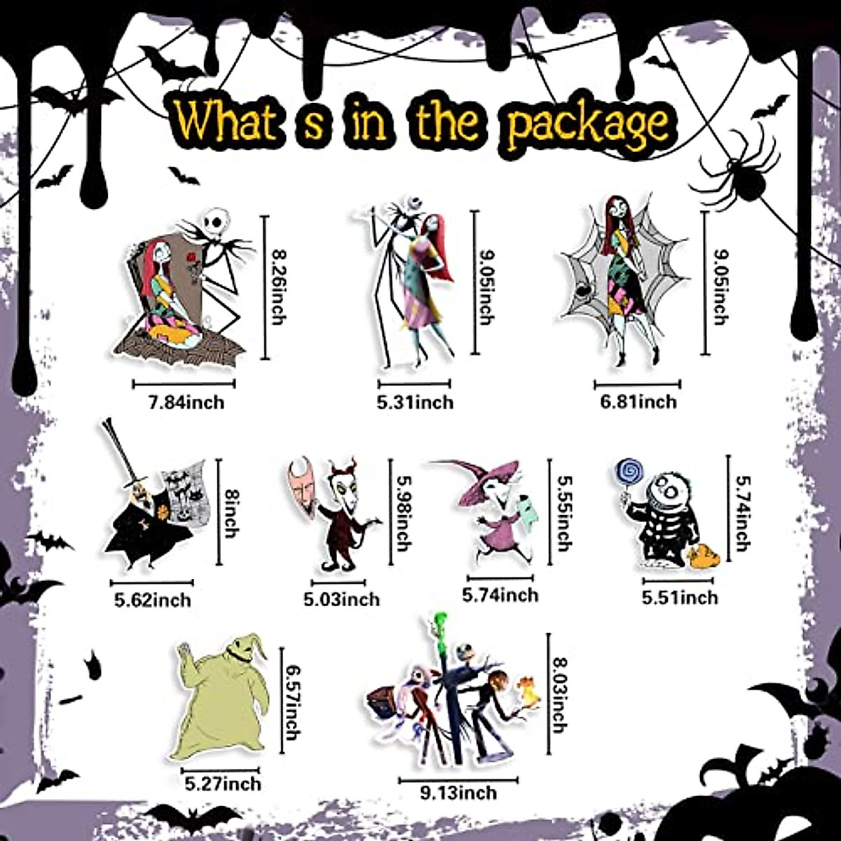 36Pcs Nightmare Birthday Party Supplies, Cute Cartoon Themed Party Decorations Hanging Swirls Whirls Glitter Foil Ceiling Swirls Streams