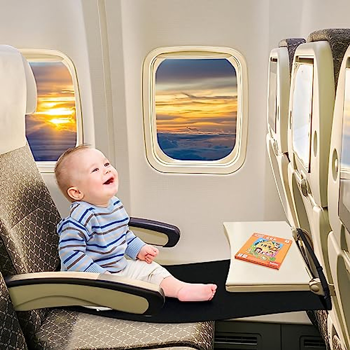 DINGET Toddler Airplane Bed - Airplane Seat Extender for Kids for Leg Rest & Lie Down Kids Airplane Travel Bed Essentials for Flying Sleeping