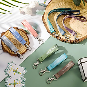 BBTO 90 Pcs Christian Keychains Bulk Scripture Keychain Inspirational Religious Key Chains Bible Verse Church Gifts (Vivid Color)