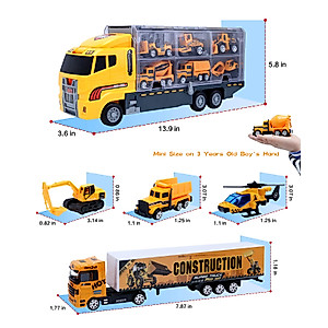 ALOTJOY Toys for Boys,25 Pcs Engineering Die-cast Construction Car Toddler Toys for 3 Year Old Boys Vehicles Gifts Kids Toys for Age 3 4 5 6 7 Year Old Boys