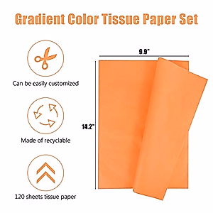 120 Sheet Assorted Orange Thanksgiving Tissue Paper Bulk, 15 x 20 Inch Fall Paper Gift Wrap Tissue Paper Autumn Art Paper Crafts for Harvest Fall Thanksgiving DIY Craft Gift Bags Decorations