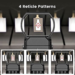 EZshoot Red Green Dot Gun Sight Scope Reflex Sight, 4 Adjustable Reticles Holographic Optic Black with 20mm Rail Mount