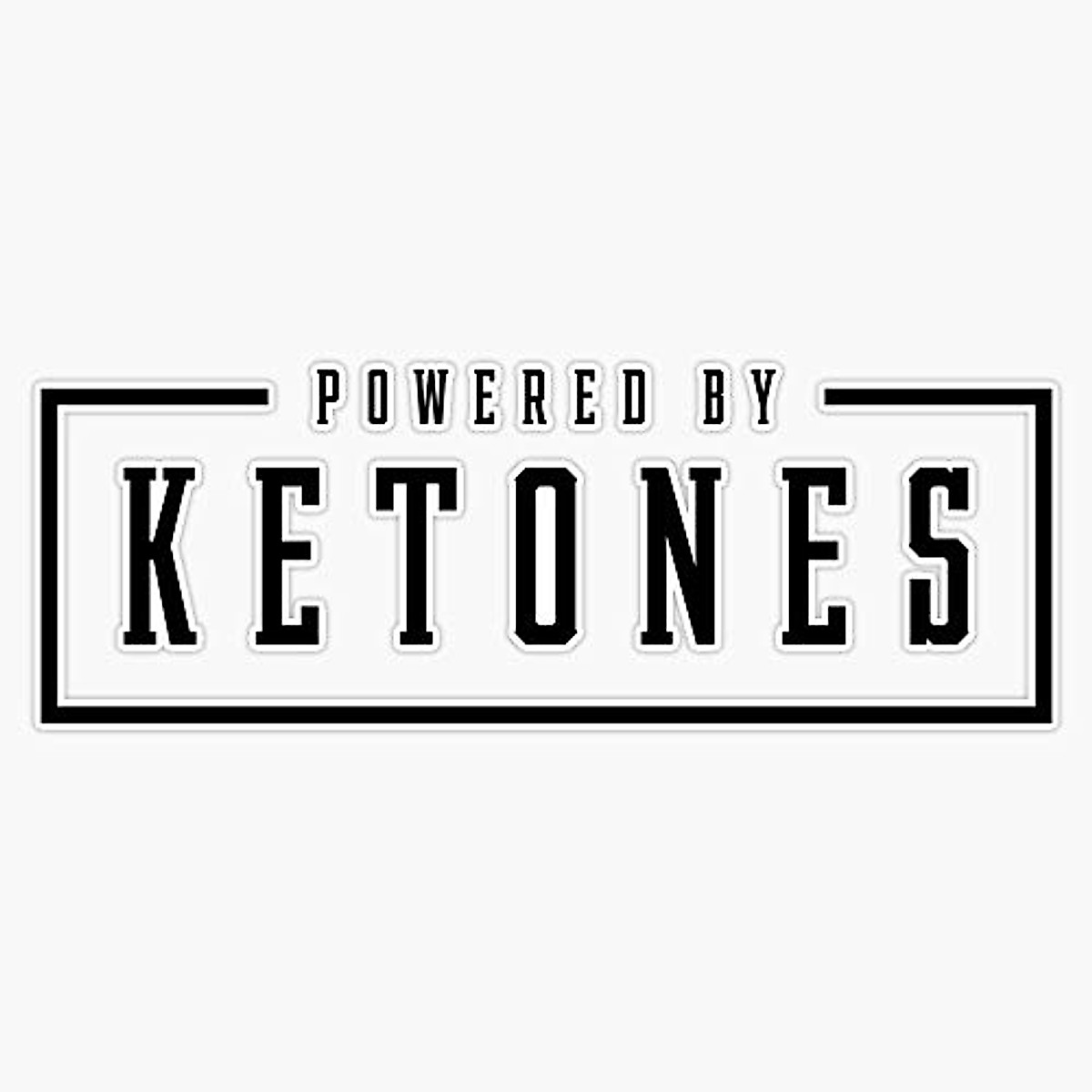 Powered By Ketones Kote Diet Sticker Vinyl Decal Wall Laptop Window Car Bumper Sticker 5"