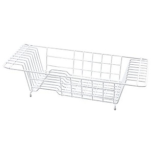 Kitchen Details Sink Dish Drainer Drying Rack, for Countertop, Space Saving, in White