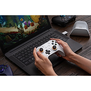 8BitDo Ultimate 2 Wireless Controller for Windows & Android, Gaming Controller with TMR Joysticks, Switchable Hall Effect/Tactile Triggers, RGB Fire Ring, 8Speed Wireless Tech, Black