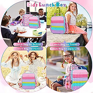 Pop Lunch Box for Girls Kids School Lunch Bag,Back to School Supplies Pop Insulated Lunch Box Tote for Kids School Travel Gifts,School Supplies Office Leakproof Cooler Bag Reusable Lunch Box Girls