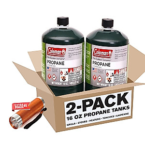 Propane Tank 2 Pack with Golden Lion Bonus: LED 50 Lumens Flashlight