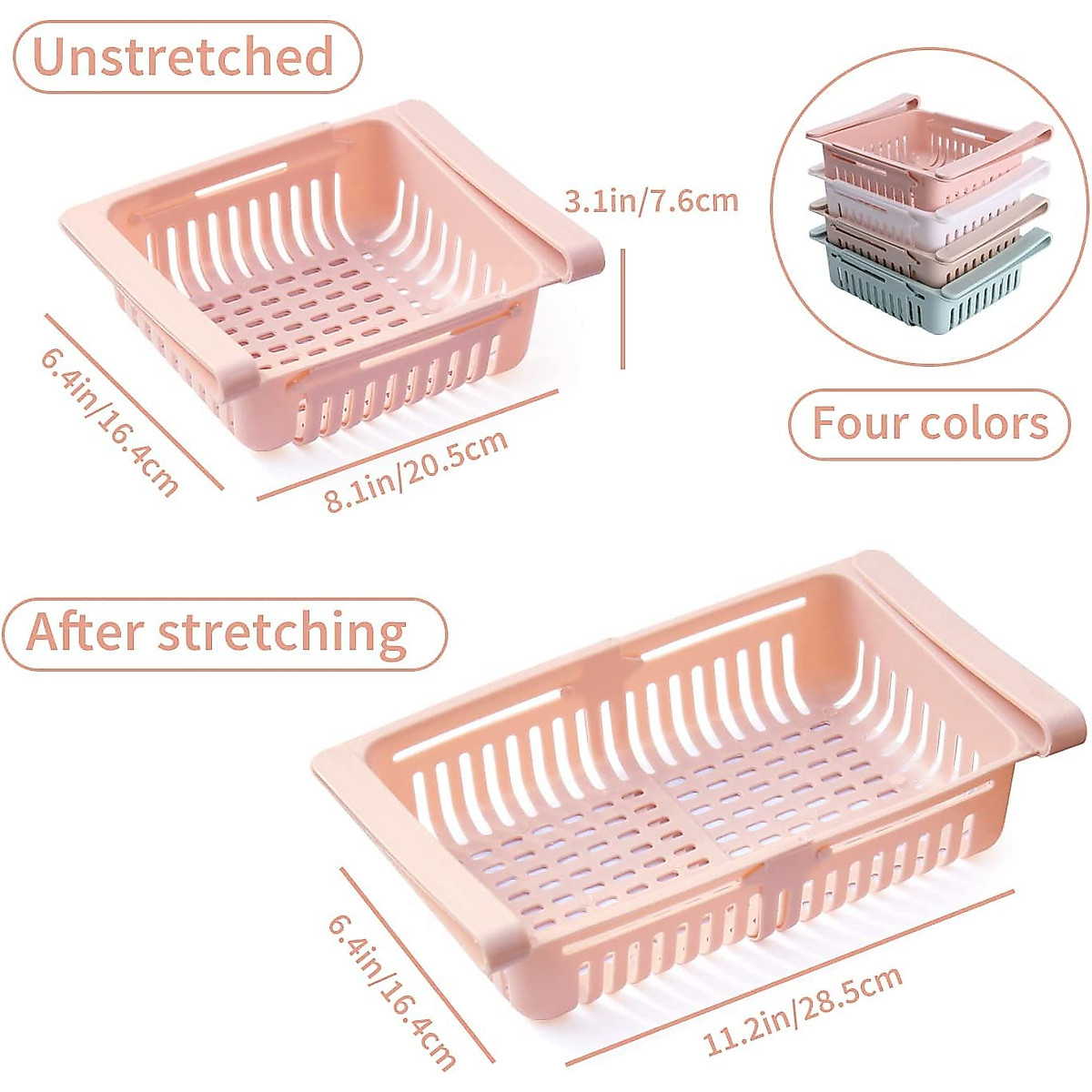 Fridge Organizer Storage Refrigerator Pull Drawer Under Shelf Fridge Organizer Box Kitchen Food Space Saver Shelf
