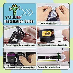 YATUNINK Remanufactured Ink Cartridge Replacement for HP 64XL 64 XL Black Color Ink Cartridge Combo Pack N9J91AN N9J92AN for HP Envy Photo 7855 7155 7858 6255 7855 Tango X Smart Printers Ink(2 Pack)