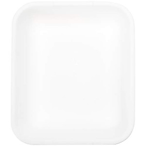 11.4 QT White Plastic Rectangular Dish Pan, 14.45" x 12.55" x 5.67", Pack of 2