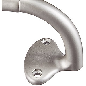 Amazon Basics Room Darkening Blackout Curtain Rod - 88" to 120", Nickel & Adjustable Curtain Rod Wall Bracket Hooks, Set of 2, Silver Nickel