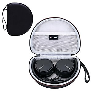 LTGEM Case Compatible with Sony MDR-ZX110 / MDRZX110AP / MDRZX110NC / MDR-ZX310AP ZX Series Wired On-Ear Headphones, Black+Grey(Case Only)