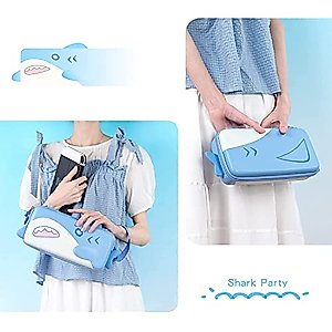 GeekShare Cute Carry Case Compatible with Nintendo Switch/Switch OLED - Portable Hardshell Slim Travel Carrying Case fit Switch Console & Game Accessories -- Shark