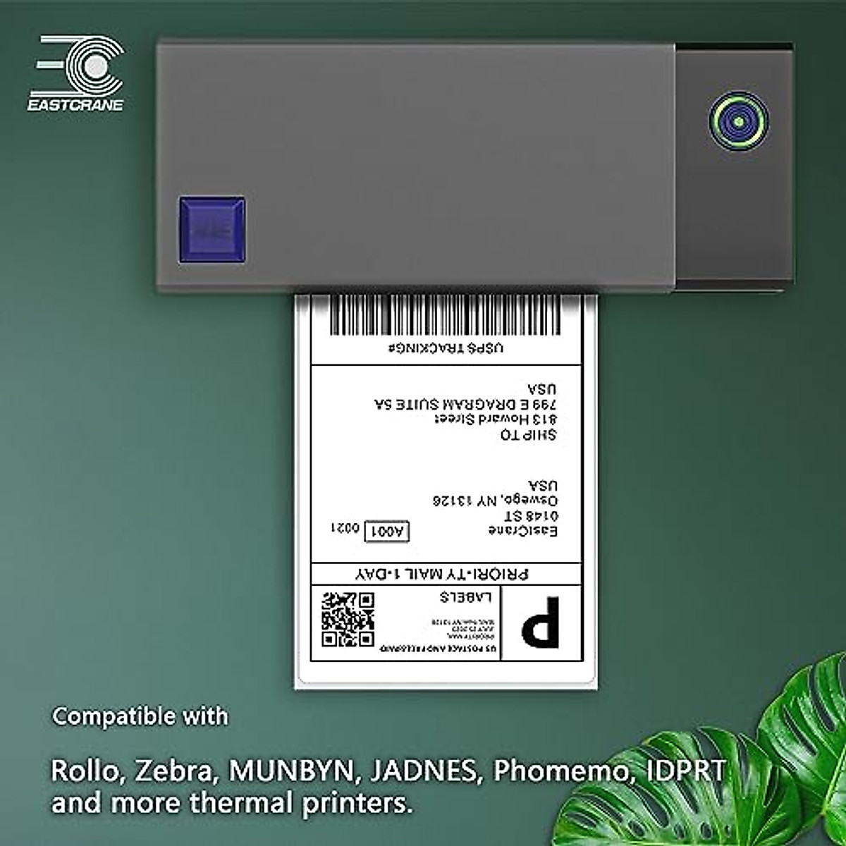 EastCrane 4x6 Thermal Shipping Lables Roll, 500 Labels/Roll,Compatible with Rollo Zebra MUNBYN JADNES Phomemo IDPRT,Commercial Grade,Permanent Adhesive,Perforated