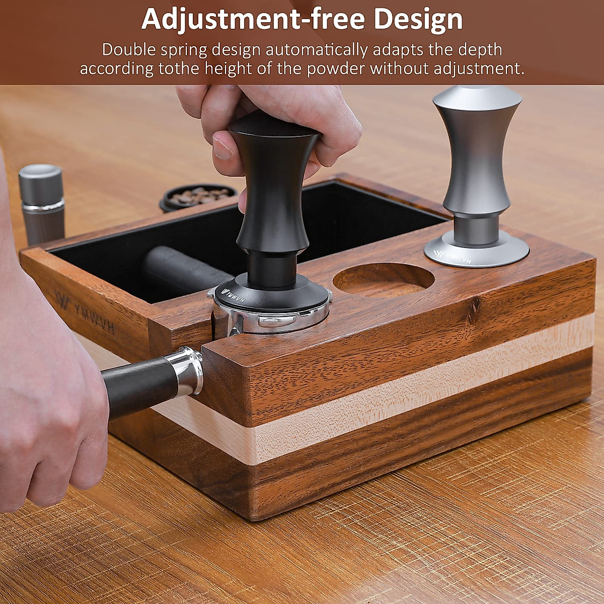 YMWVH Espresso Tamper 51mm,30lb Spring Loaded Tamper, Premium Barista Coffee Tamper with Calibrated Spring Loaded Flat Stainless Steel Base