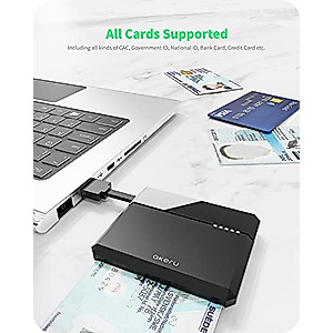 Portable CAC Card Reader DOD Military Smart Card Reader, Universal Compatibility, for Mac/Windows with LED Indicator, Compact PIV & ID Chip Card Reader, Cable Management AKERU [EAO-10]