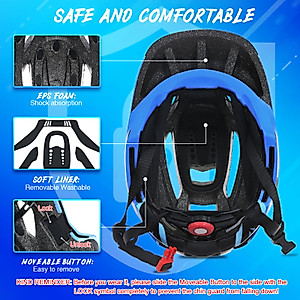 Lixada Kids Bike Helmet Adjustable Detachable Full Face Helmet for Cycling Helmet for Children Bicycle, Skateboard, Scooter, Protective Gear (20.5-22 Inches)
