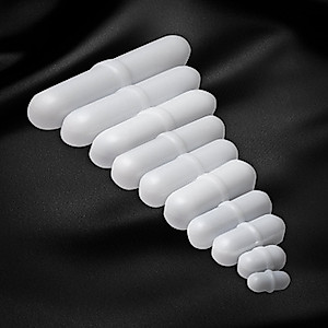 Yizerel 10pcs PTFE Magnetic Stirrer Mixer Stir Bar Spinbar White Color