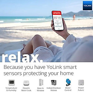 YoLink Smart Wireless Temperature & Humidity Sensor, Wide Temp Range for Freezer, Fridge, Green House, Pet Cage, App Alerts, Emails, Text/SMS alerts- Hub Required