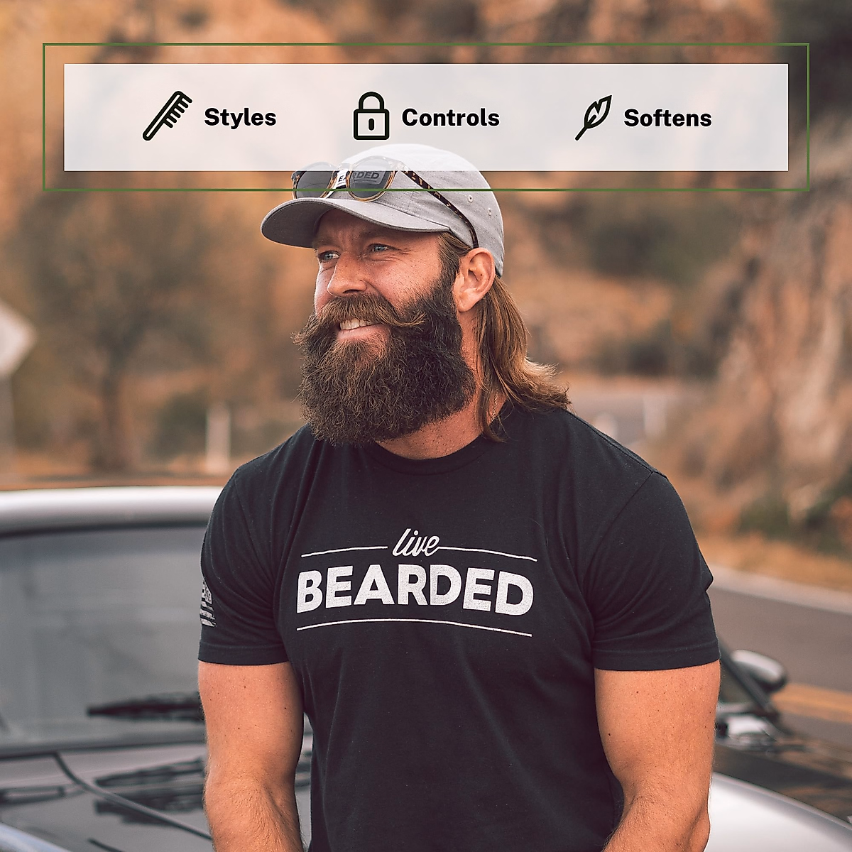 Live Bearded: Beard Butter, Made in USA - Executive, 3oz - Beard Leave in Conditioner Beard Care, All-Natural Beard Softener with Shea Butter