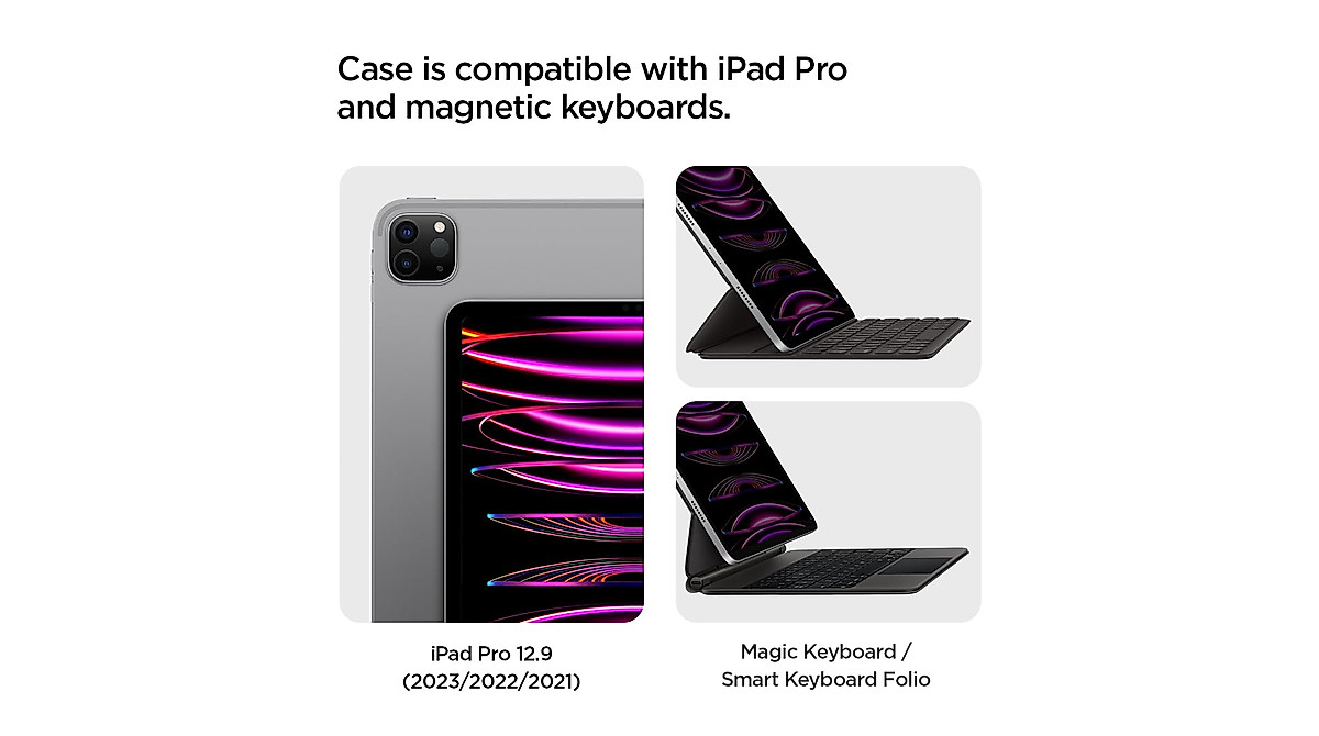 Spigen Thin Fit Pro for iPad Pro 12.9" | Magic Keyboard Compatible Case