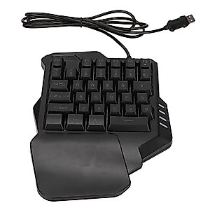 Wired Gaming Keyboard, 35 Keys One Handed Gaming Keyboard Plug and Play, RGB Mechanical Gaming Keyboard, Mini Gaming Keyboard Led Backlit for Gamer