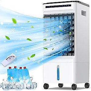 Portable Air Conditioners, 4-IN-1 Air Conditioner Portable for Room with 4 Modes 3 Speeds, 1.32 Gal Water Tank, Portable Ac w/Remote, 7H Timer, 90°Oscillation, Quiet Air Conditioner for Home Office