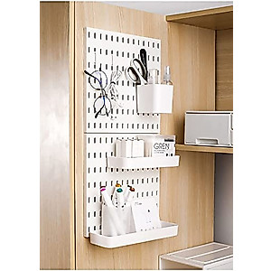 YOKEPO Pegboard Combination Kit with 2 Pegboards with 10 Accessories Modular Hanging for Wall Organizer, Crafts Organization, Ornaments Display, Nursery Storage, White | 22" x 11" Peg Boards for Wall