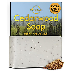 O Naturals Exfoliating Soap Bar Cedarwood - Natural Exfoliating Bar Soap - Heavy Grit Mens Soap - Apricot Kernels Bar Soap - Bar Soap for Men - Mens Soap Bar - Soap for Men Face Soap Bar Mens Bar Soap