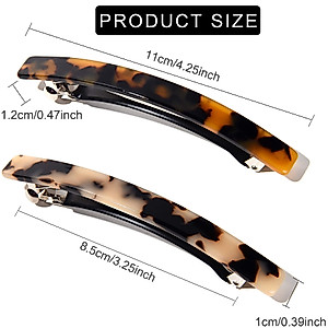 Fsmiling Hair Barrettes for Women French Hair Barrette Clip Large Acetate Hair Clips Barrette No Slip Hair Accessories 4-Pack