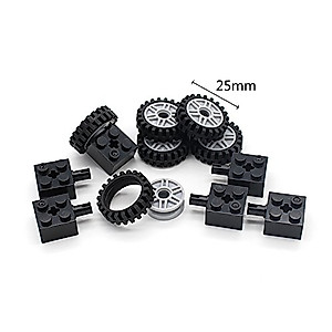 Wheels and Axles,Traffic Light ,Tires Bulk Lot - Building Bricks Block Education Wheels Set Toy Compatile with Major Brands, 52 pcs, over 6 years old