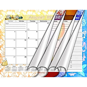 2023-2024 Academic Year 12 Months Student Calendar/Planner in Protective Sleeve for 3-Ring Binder, Desk or Wall -v003