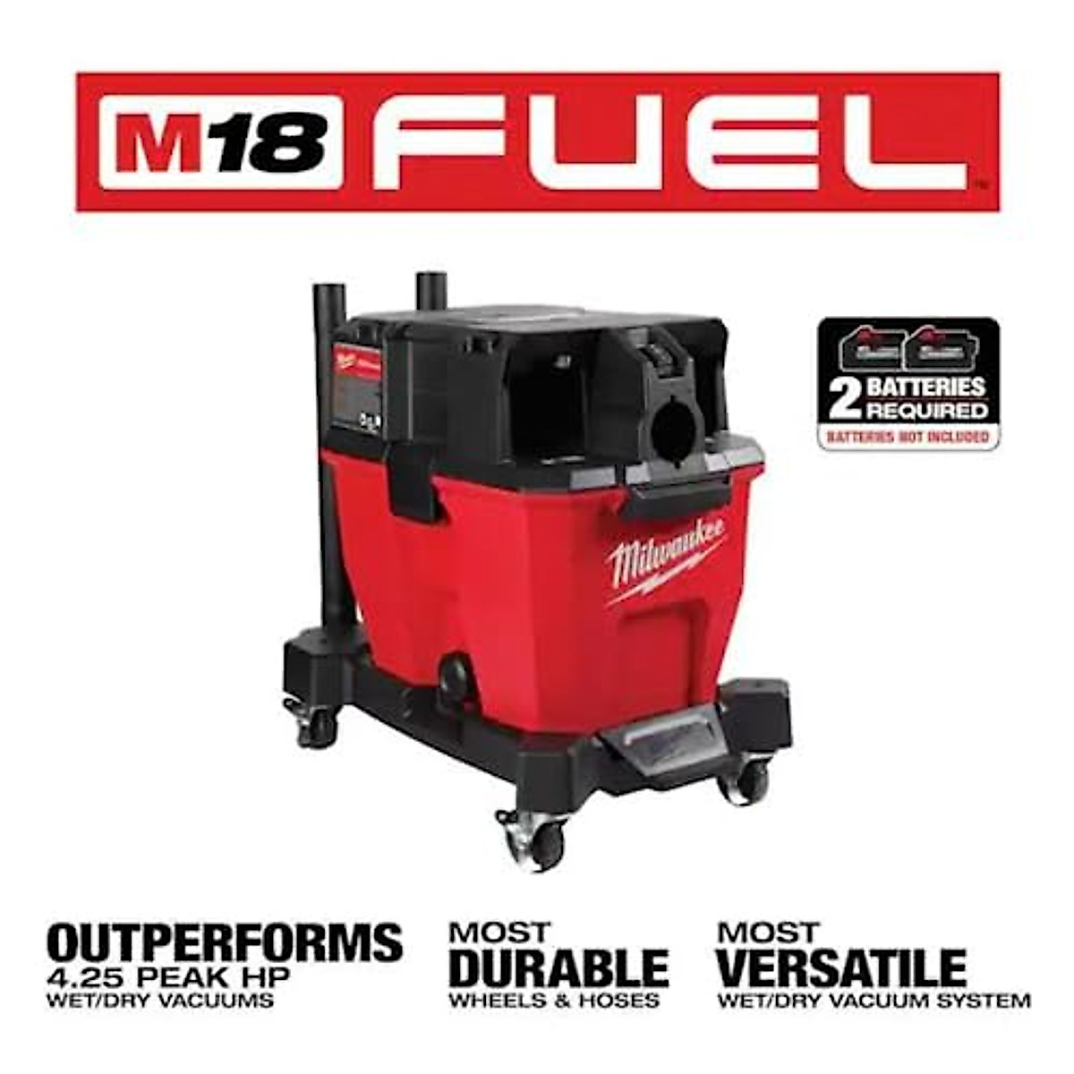 Milwaukee 0920-20 M18 Fuel 9 Gallon DualBattery Wet/Dry Vacuum (Bare Tool)