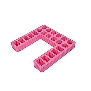 Polar Whale 2 Lotion and Body Spray Stand Organizers Tray Pink Durable Foam Washable Waterproof Insert for Home Bathroom Bedroom Office 16.25 x 16.25 x 2 Inches 22 Slots 2pc Pair Set