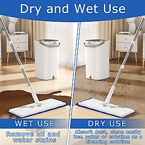 12 Pack Replacement Microfiber Pad for Universal Commercial 18 Inch Mop Head- Heavy Duty - Wet & Dry Commercial Cleaning Refills Reusable Mop Refills Fit for Most Microfiber Flat Mop System