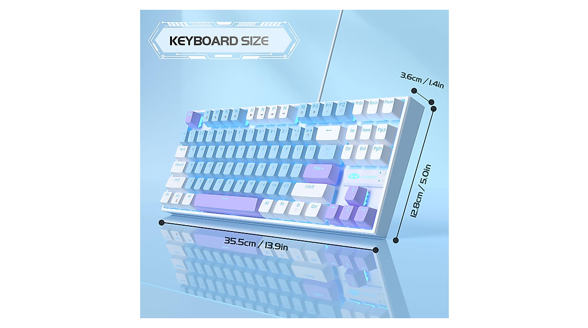 MageGee 75% Mechanical Gaming Keyboard - Blue LED TKL
