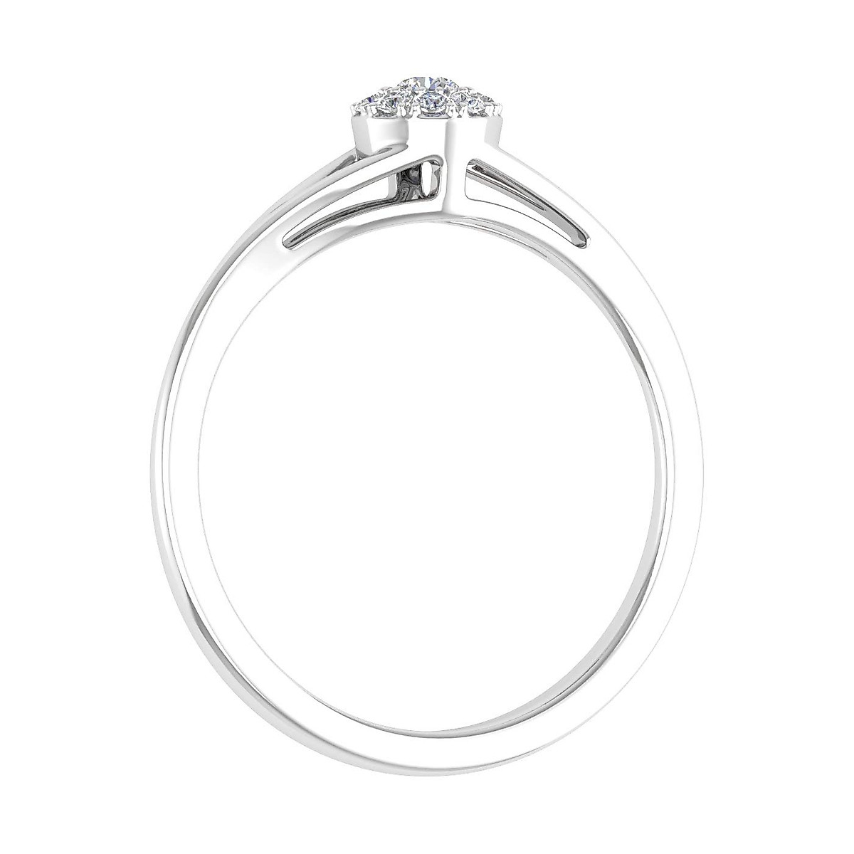 0.09 Carat Prong Set Diamond Engagement Ring in 10K White Gold (Ring Size 5)