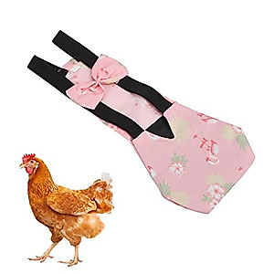 Zerodis Pet Chicken Diapers,Chicken Goose Duck Loose Tight Belt Diapers Poop Pocket Diapers Flamingo Pattern for Poultry Pet Using Cleaning(M)