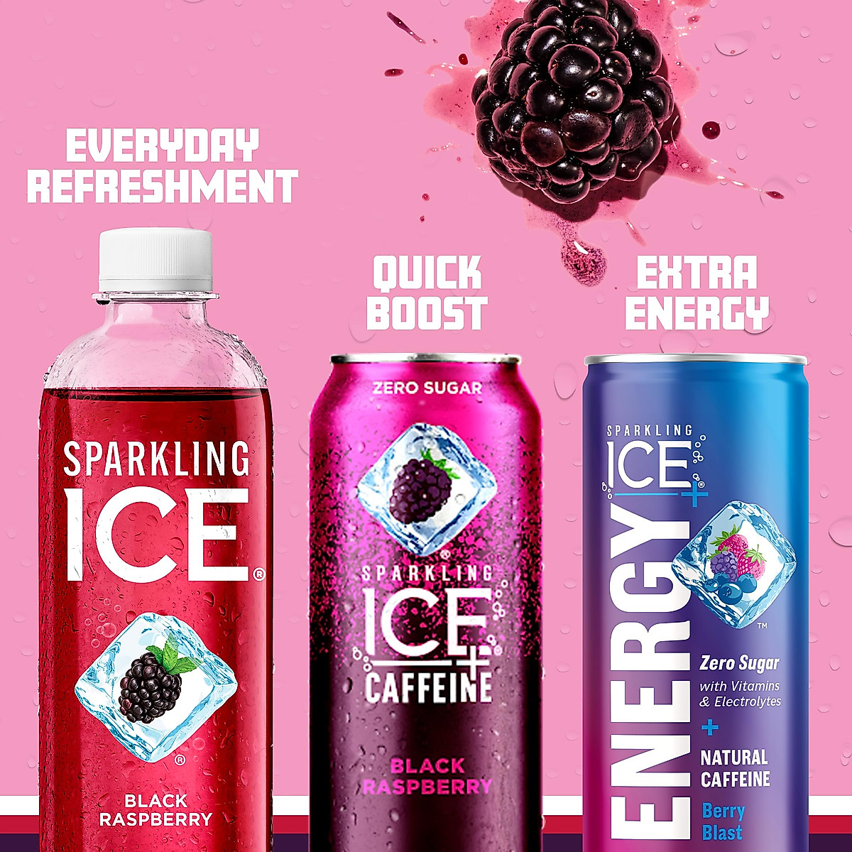 Sparkling ICE Black Raspberry: Zero Sugar, Low Calorie Water