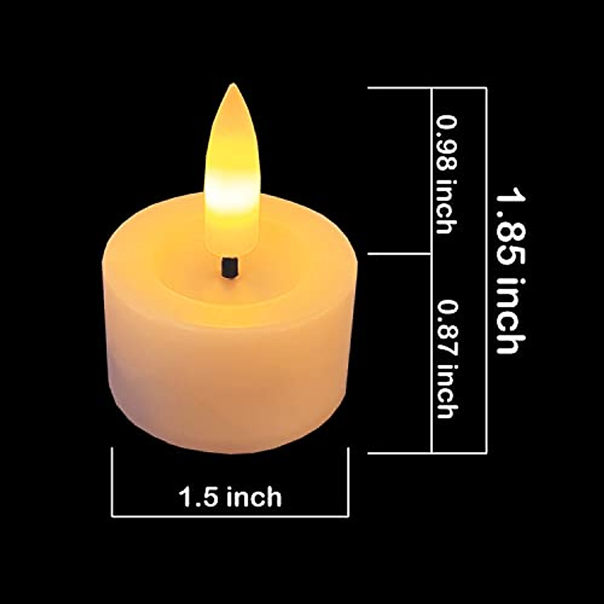 6 Packs 3D Black Wick Led Flameless Battery Operated Tea Lights Candles with Remote Control,Romantic Valentine's Day Decor Flickering Votive Tea Light Candle for Special Night,Fake Timer Tealight