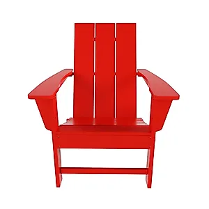 WestinTrends Ashore HDPE Outdoor Patio Poly Folding Adirondack Chair, Red